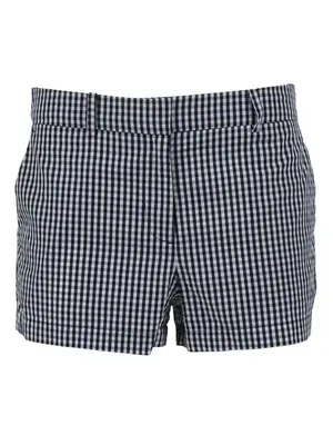 Michael Kors Flat Front Gingham Shorts - Blu