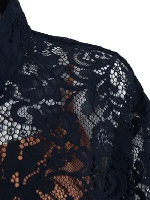 Michael Kors Corded Lace Short Sleeve Shirt - Blu