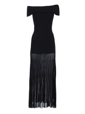 Michael Kors Fold Over Sheer Maxi Dress - Red