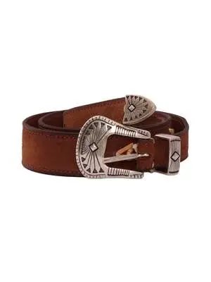 ALBERTO LUTI Western Suede Belt - Red