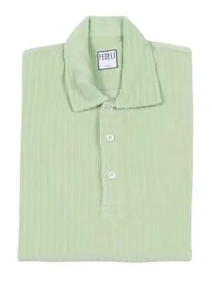 Fedeli Knitted Short Sleeve Polo Shirt - Green