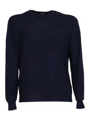 Fedeli Crew Neck Knitted Sweater - Blu