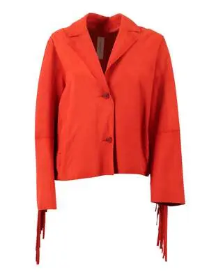 BULLY Suede Leather Jacket - Red