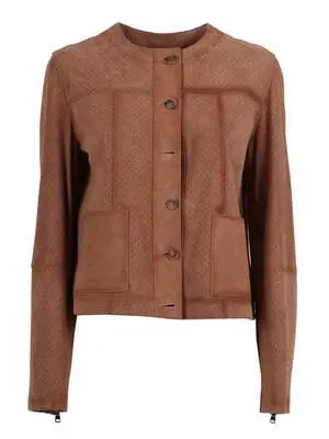 DROWS Goat Suede Leather Jacket - Red
