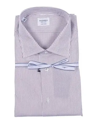 MAZZARELLI CAMICIE Striped Slim Fit Shirt - Red