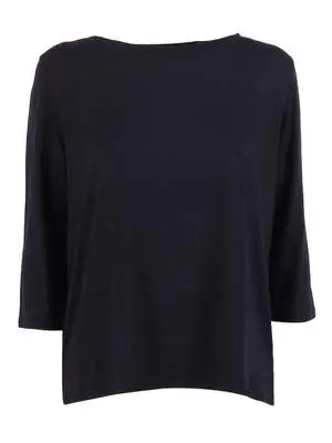 Majestic Filatures Boatneck 3/4 Sleeve T-shirt - Blu