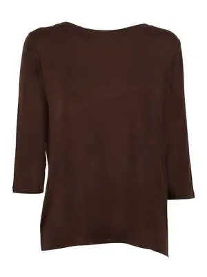 Majestic Filatures Boatneck Three-quarter Sleeve T-shirt - Red