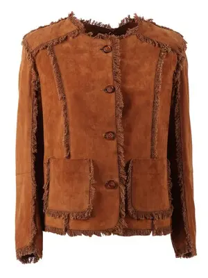 BULLY Goat Suede Leather Jacket - Red