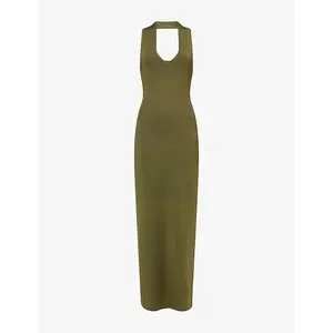 Khaite Mahi Halter-neck Midi Dress - Olive