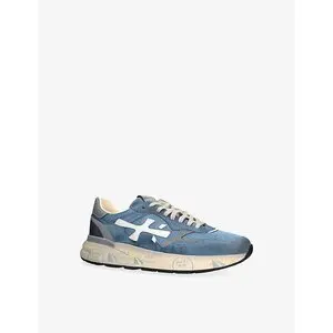 Premiata Mick Suede And Woven Trainers - Blue