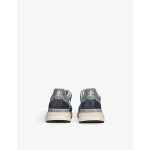 Premiata Mick Suede And Woven Trainers - Blue