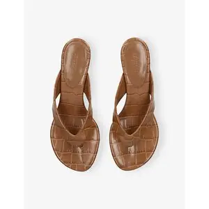 Le Monde Beryl Micro Wedge Leather Sandals - Brown
