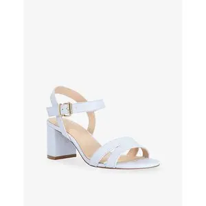 DUNE Merisa Leather Heeled Sandals - Blue Leather