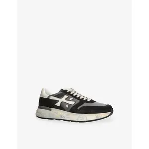 Premiata Mick Suede And Woven Trainers - Blk/white