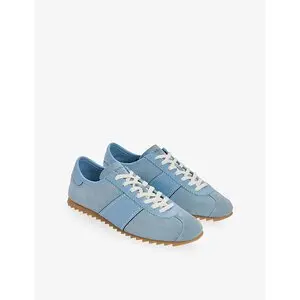 Sandro Leather And Suede Trainers - Blue Sky
