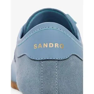 Sandro Leather And Suede Trainers - Blue Sky