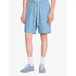 Sandro Leather And Suede Trainers - Blue Sky