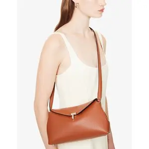 TOTEME T-lock Flap Leather Clutch - Sienna