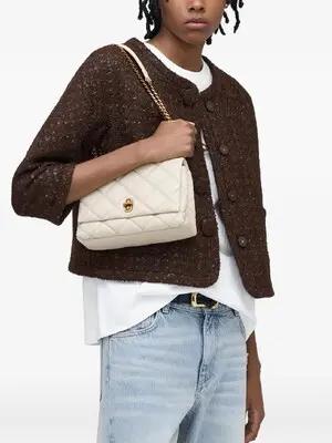Marc Jacobs Quilted Shoulder Bag With Chain Strap - White