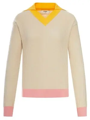 Fendi Cotton And Silk Sweater - Nude & Neutrals