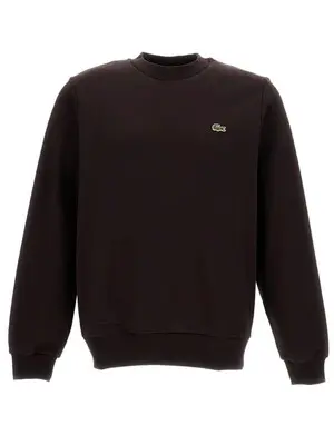 Lacoste Crew Neck Sweatshirt With Logo - Brown
