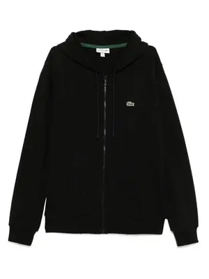 Lacoste Logo Zip Hoodie - Black