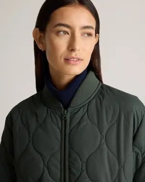 Quince Featherless Quilted Puffer Long Coat - Verdant Pine