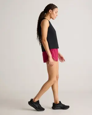 Quince Essential Run Cropped Muscle Tank Top - Black