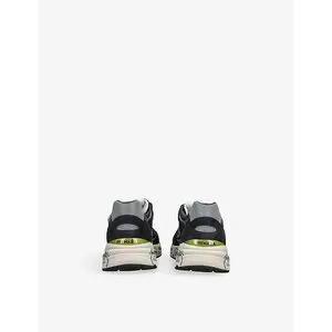 Premiata Mase Suede And Woven Trainers - Navy