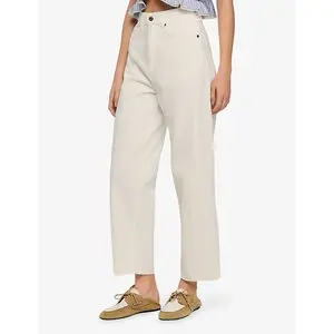 Sandro High-rise Barrel-leg Jeans - White