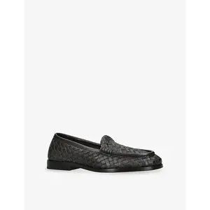 Bottega Veneta Intrecciato Leather Loafers - Dark Brown
