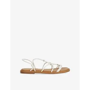 DUNE Leola Leather Strappy Sandals - White Leather