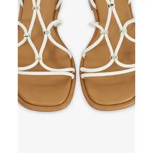 DUNE Leola Leather Strappy Sandals - White Leather