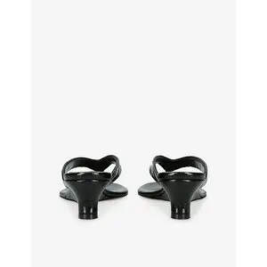 Le Monde Beryl Micro Wedge Leather Sandals - Black