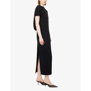 Khaite Iryl Open-back Crepe Midi Dress - Black