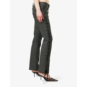 JADED LONDON Charis Lace-up Bootcut Stretch-denim Jeans