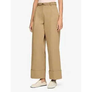 Sandro High-rise Wide-leg Suit Trousers