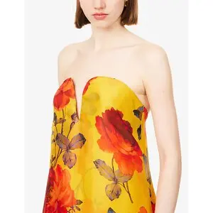 Carolina Herrera Rose-print Silk Gown