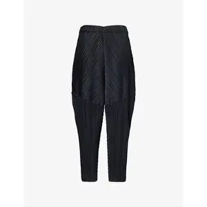 Issey Miyake Pleated Tapered Trousers - Black