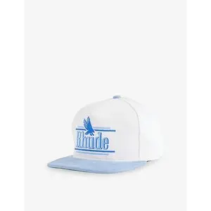 Rhude Rhude Logo-Embroidered Cotton Cap Blue