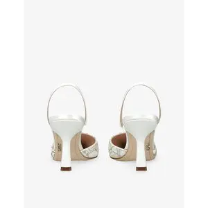 Rodo Assia 80 Satin Slingbacks - Beige Comb