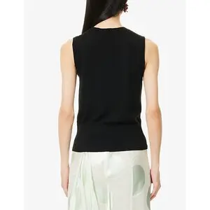 Dries Van Noten Crystal-embellished Merino Wool Vest - Black