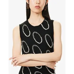 Dries Van Noten Crystal-embellished Merino Wool Vest - Black