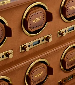 Wolf Brogue 8-piece Watch Winder With Lock-in Dynamic Cuffs