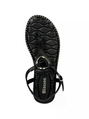 BLAUER. Quilted Footbed Flat Sandals - Black
