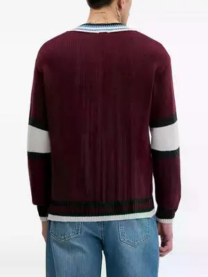 BENETTON Striped V-neck Sweater