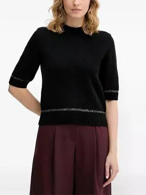 BENETTON Short Sleeve Sweater With Trim Detail