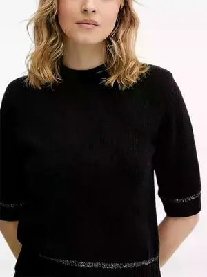 BENETTON Short Sleeve Sweater With Trim Detail