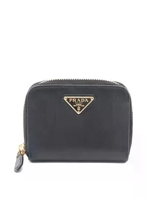 Prada 2000s Logo-plaque Wallet - Black