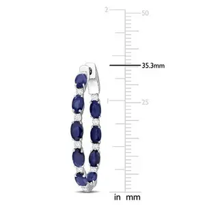 JULIANNA B. 14k White Gold And Diamond Hoop Earrings